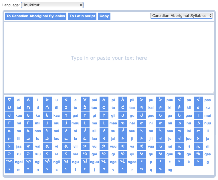 Typing in Syllabics – Syllabic Synthesis